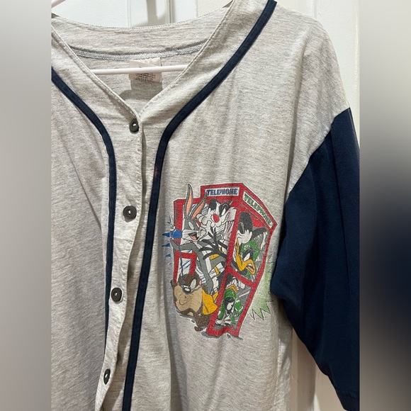 Shirts | Vintage Looney Tunes Baseball Button Up Tee | Poshmark